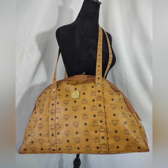 MCM | Bags | Vintage Mcm Dome Brownblack Monogram Leather Tote Bag ...